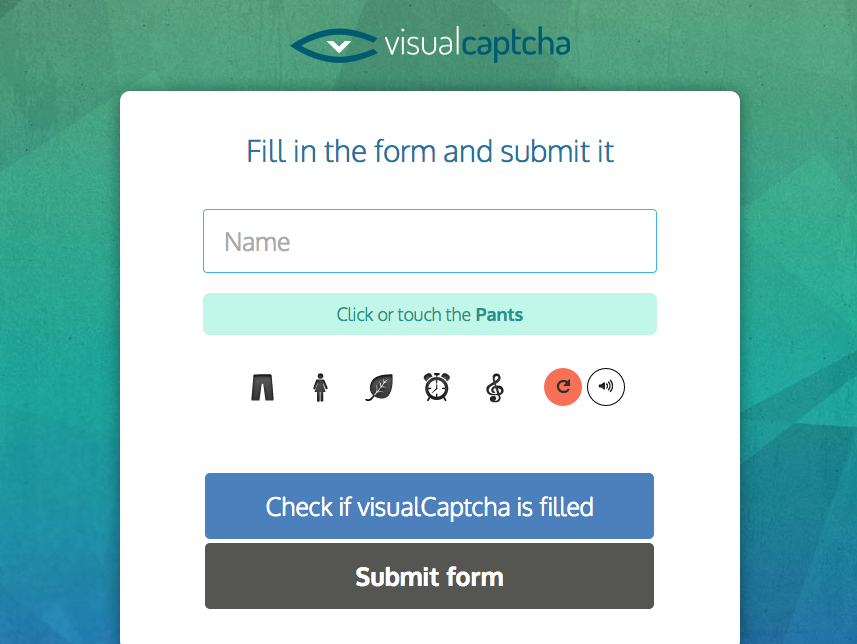 VisualCaptcha - A Configurable Captcha Solution | Web Resources | WebAppers