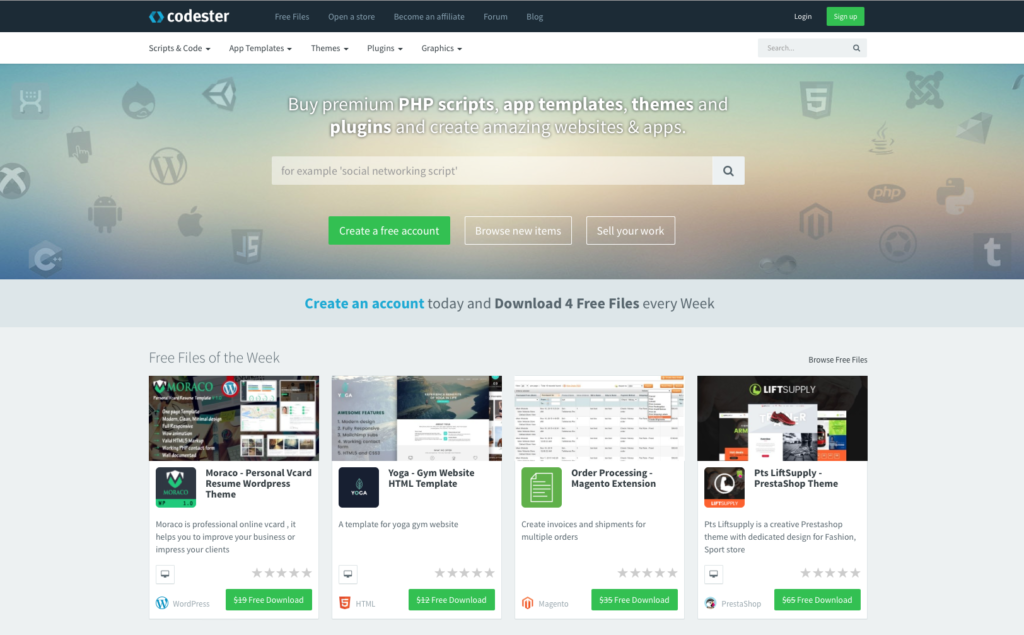 Codester - A Marketplace for Code, Scripts, Themes and Plugins | Web ...